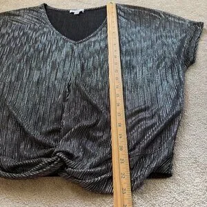 Carolina Belle Montreal | Tops | Carolina Belle Metallic Gray Pleated ...